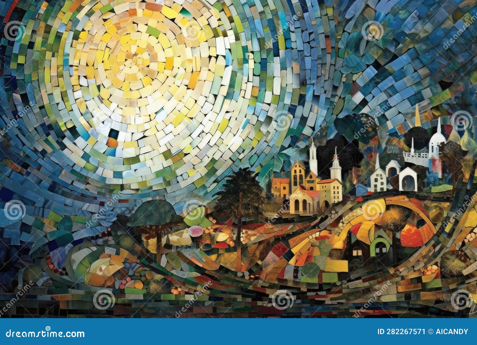 Artistic Collage Mosaic: Captivating Panorama Created through an ...