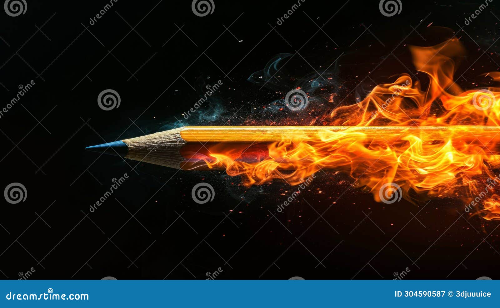 Artistic Colored Pencil Art Tool Horizontal Illustration. Stock ...