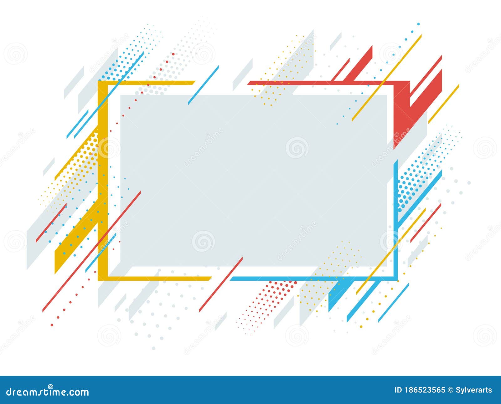 Artistic Colorful Frame with Different Elements Isolated Over White ...