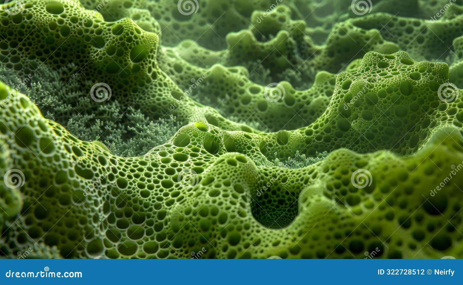 Artistic Composition with Green Microscopic Organisms Representing ...