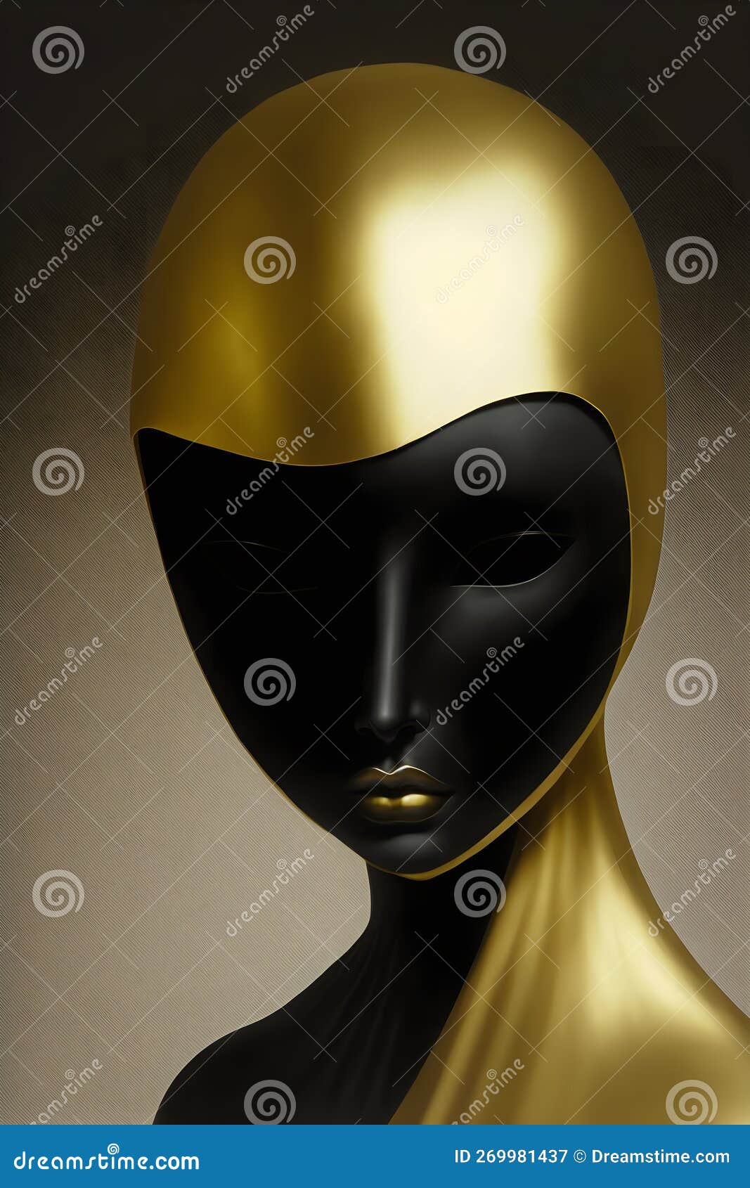 Artistic Composition of an Imaginary Female Face with Abstract Elements ...