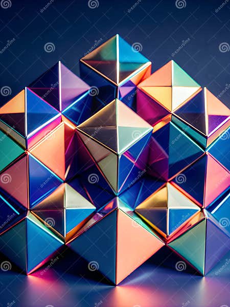 Artistic Composition of Overlapping Symmetrical Shiny Multi Colored ...