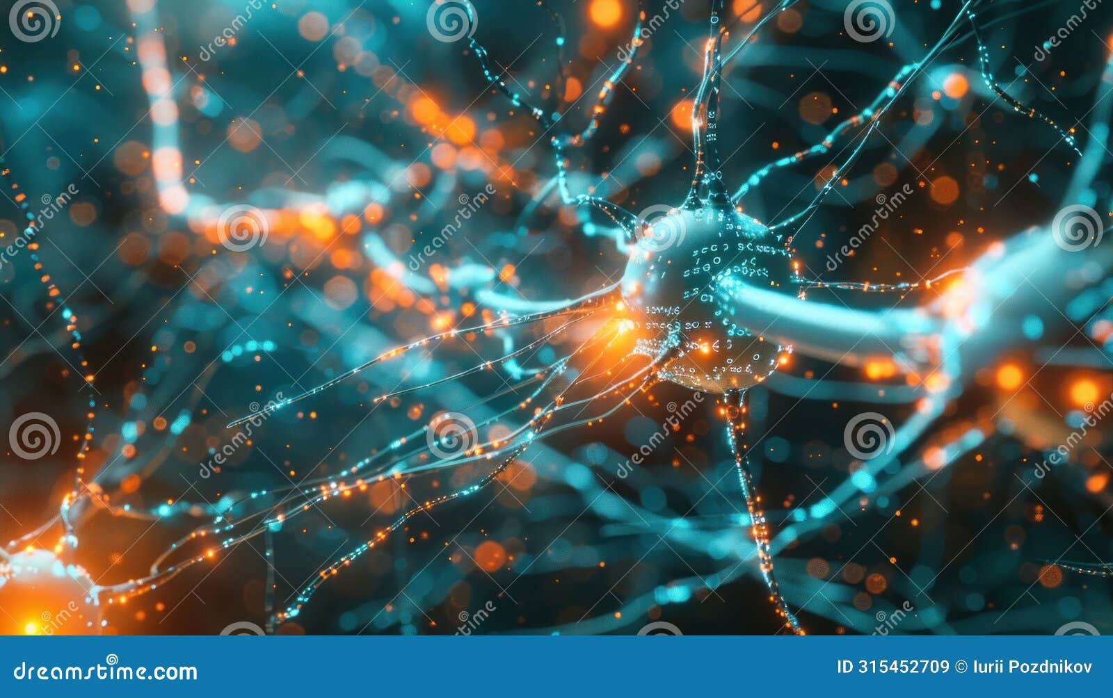 A Computer Generated Image of a Group of Neurons Connected To Each ...