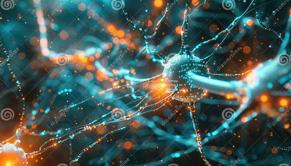 A Computer Generated Image of a Group of Neurons Connected To Each ...
