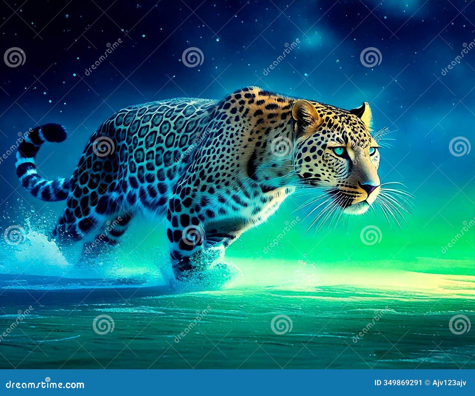 Leopard Portrait Watercolor Stock Photo | CartoonDealer.com #65580264