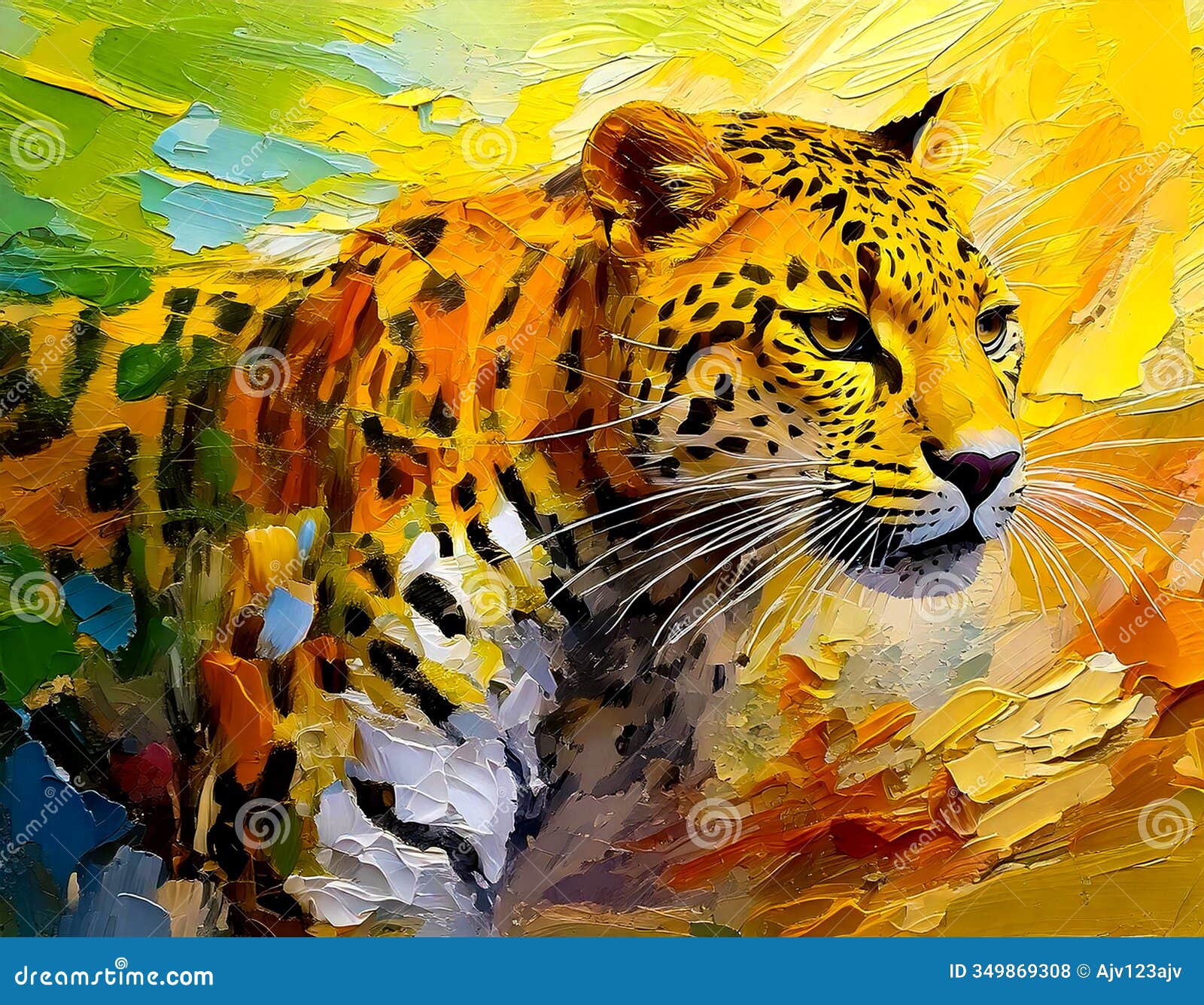 An Artistic Concept Sketch for a Studio Artwork of a Leopard Portrait ...