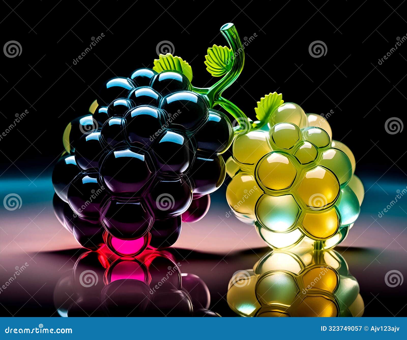 An Artistic Concept for a Studio Painting of a Bunches of Grapes Stock Illustration ...