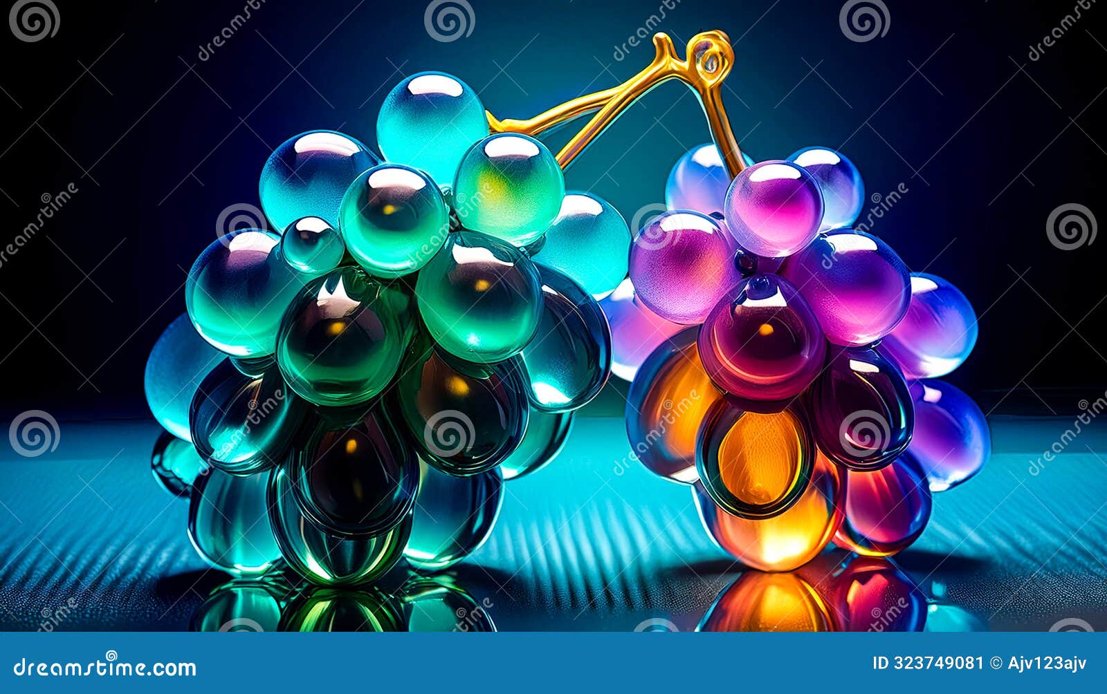 An Artistic Concept for a Studio Painting of a Bunches of Grapes Stock ...