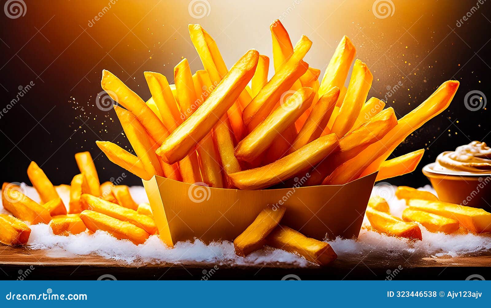 An Artistic Concept For A Studio Painting Of French Fried Chips Stock ...