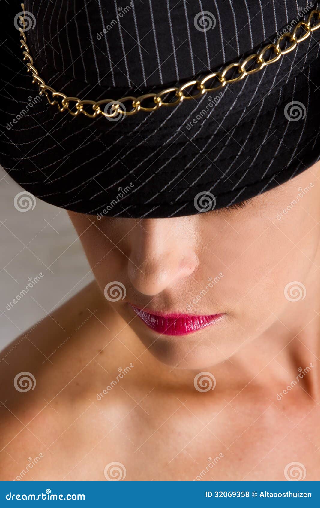 Artistic Conversion Woman with Hat Stock Photo - Image of boudoir, lips ...