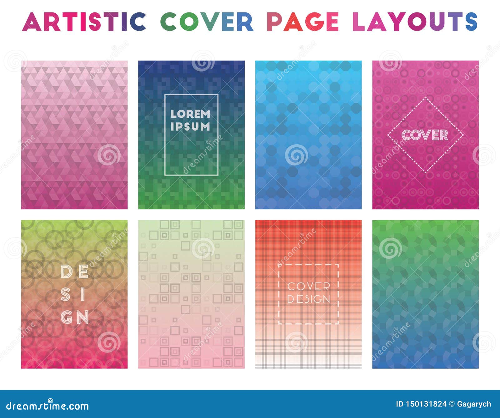 Artistic Cover Page Layouts. Stock Vector - Illustration of geometric ...