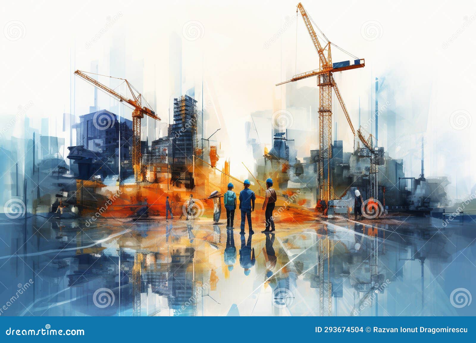 Artistic Creative Background Illustration Featuring Construction ...