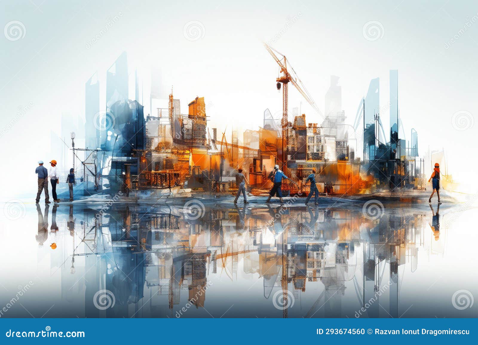 Artistic Creative Background Illustration Featuring Construction ...