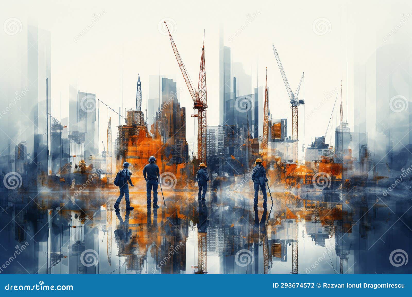 Artistic Creative Background Illustration Featuring Construction ...