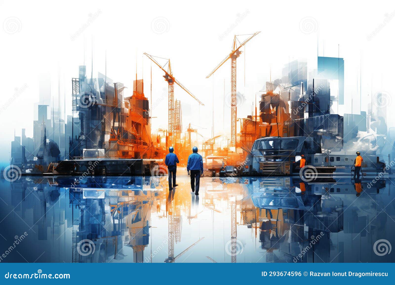 Artistic Creative Background Illustration Featuring Construction ...