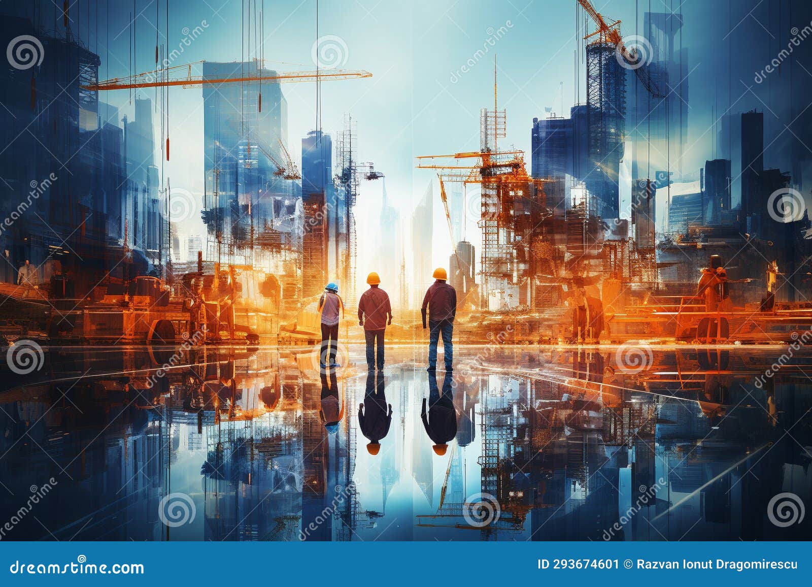 Artistic Creative Background Illustration Featuring Construction ...