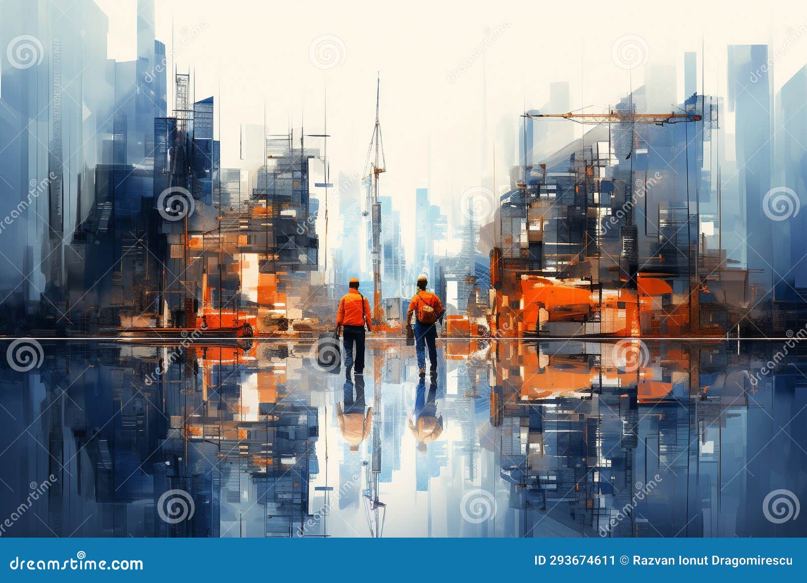 Artistic Creative Background Illustration Featuring Construction ...