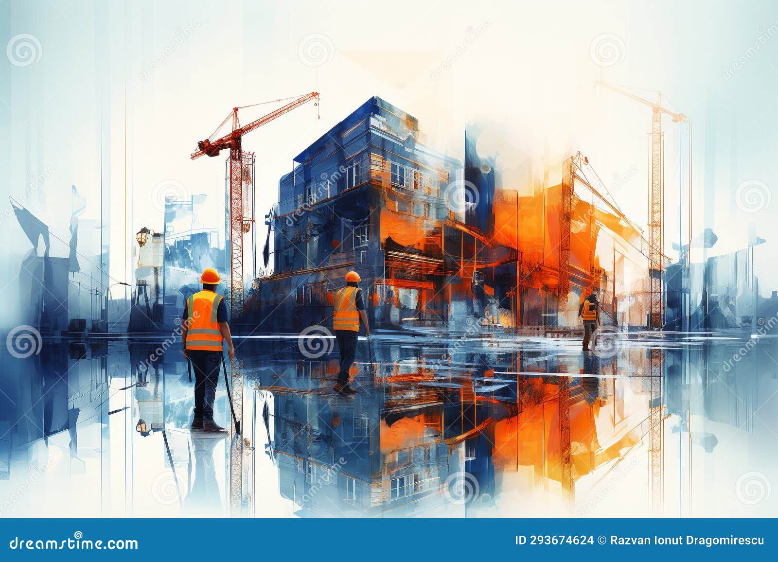 Artistic Creative Background Illustration Featuring Construction ...