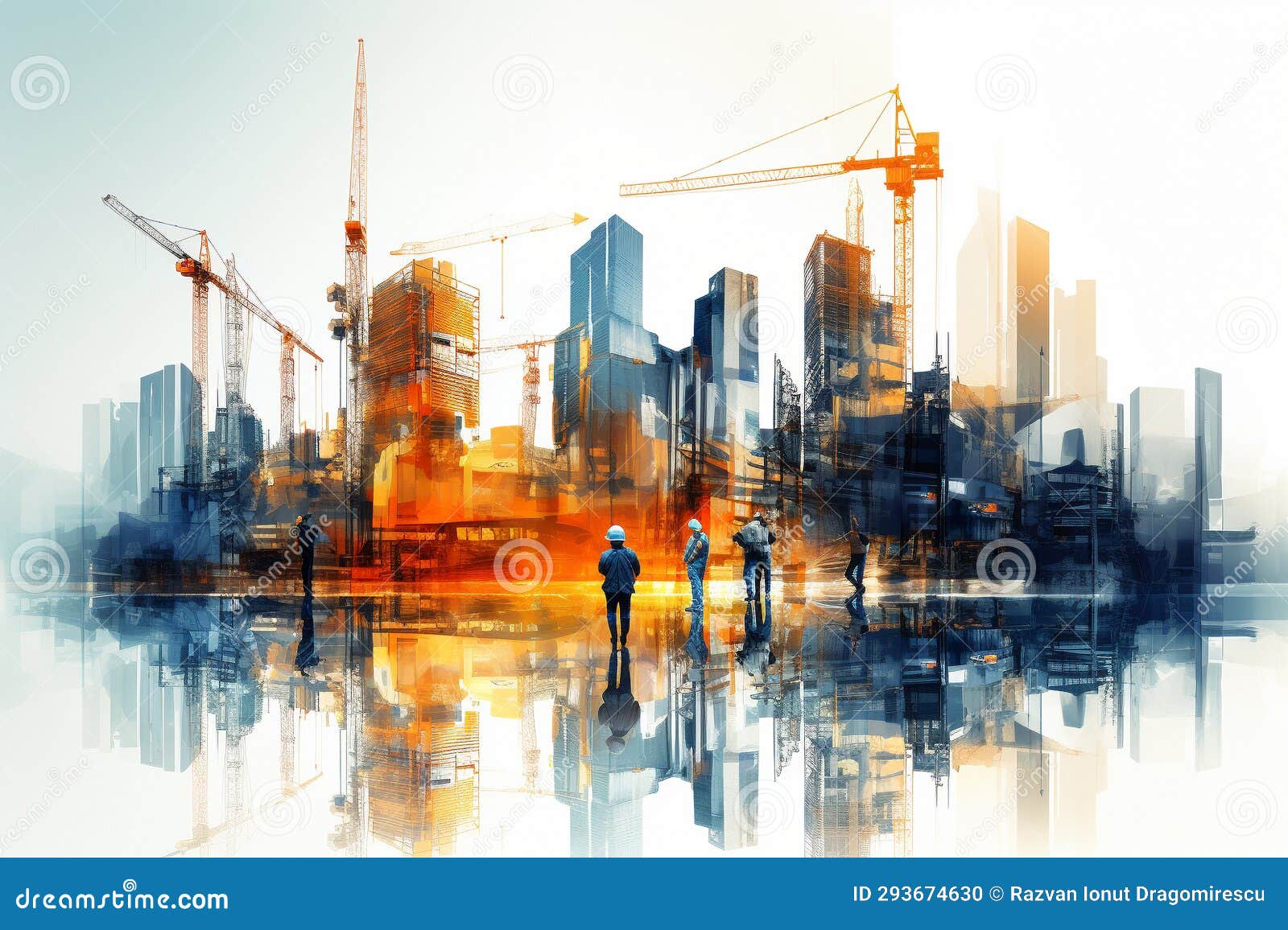 Artistic Creative Background Illustration Featuring Construction ...