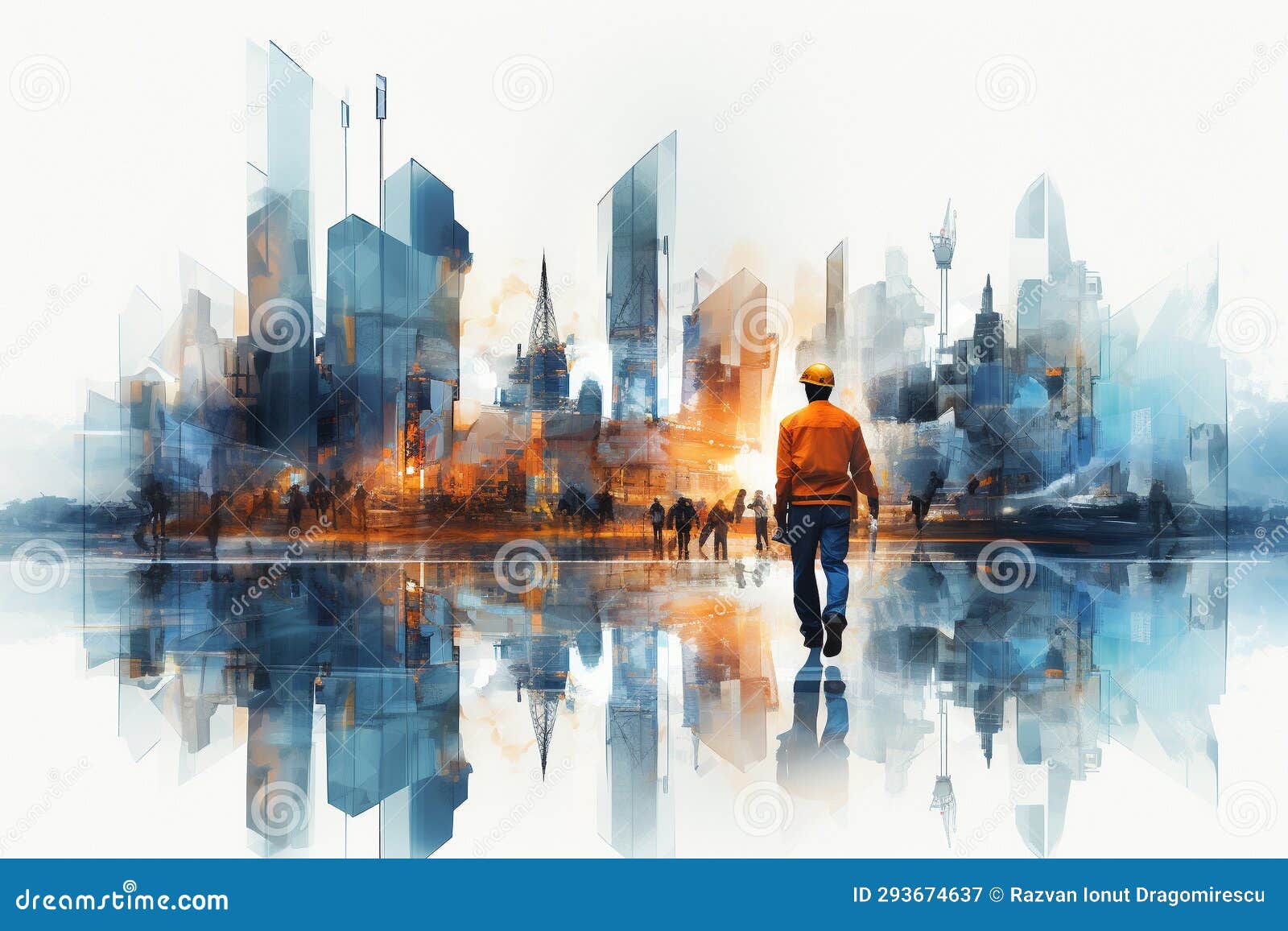 Artistic Creative Background Illustration Featuring Construction ...