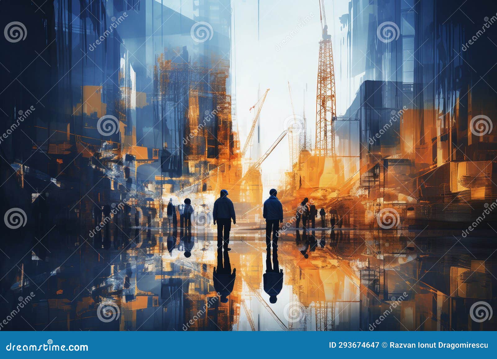 Artistic Creative Background Illustration Featuring Construction ...