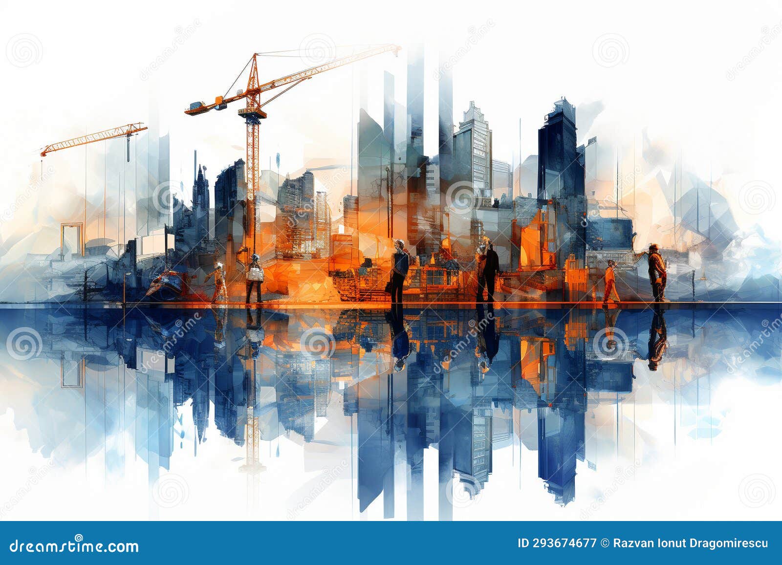 Artistic Creative Background Illustration Featuring Construction ...