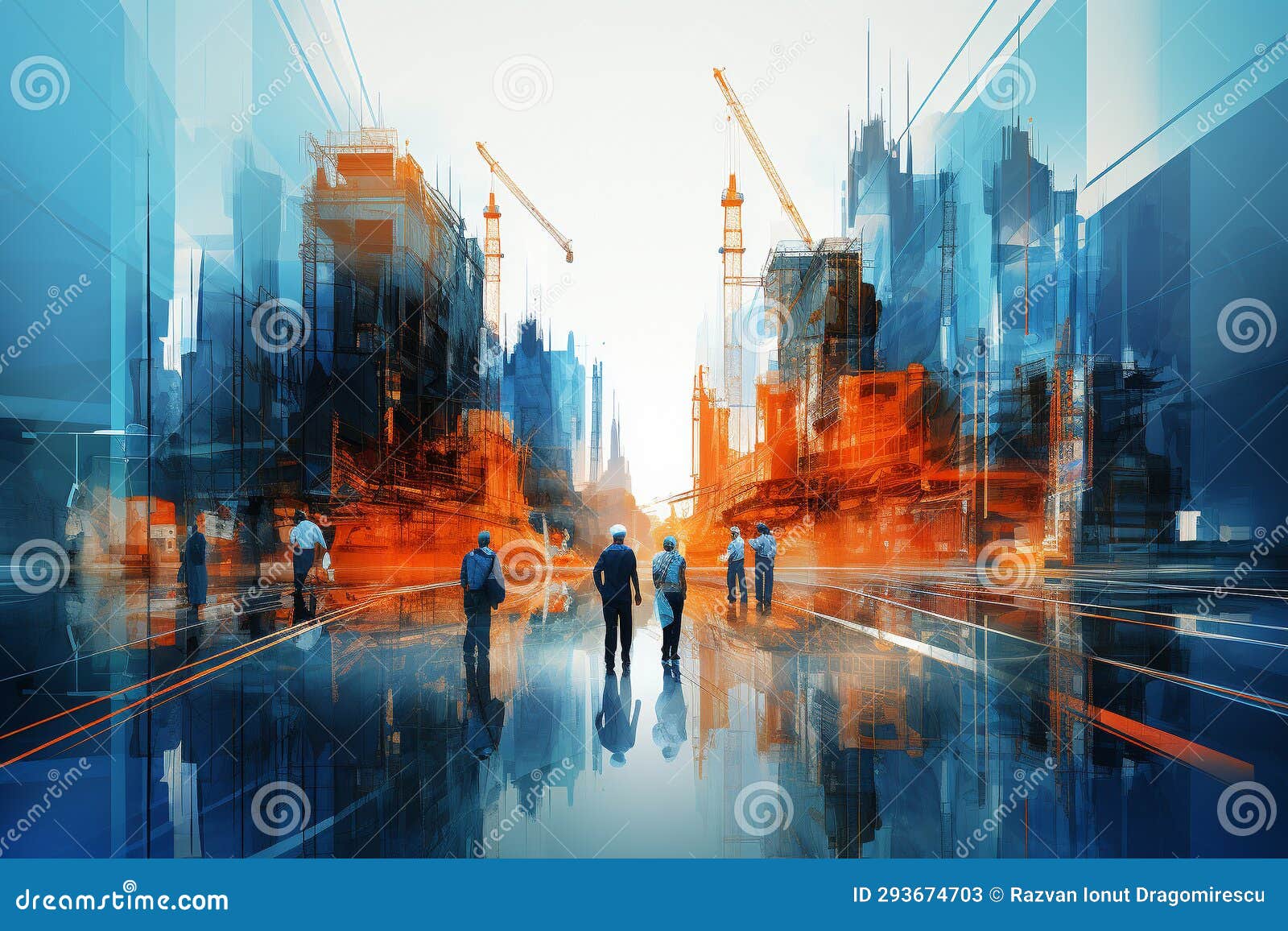 Artistic Creative Background Illustration Featuring Construction ...