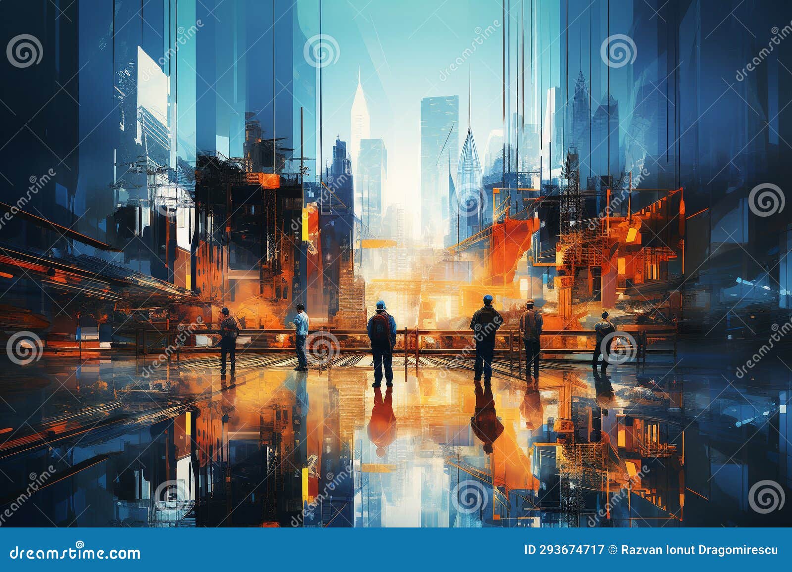 Artistic Creative Background Illustration Featuring Construction ...
