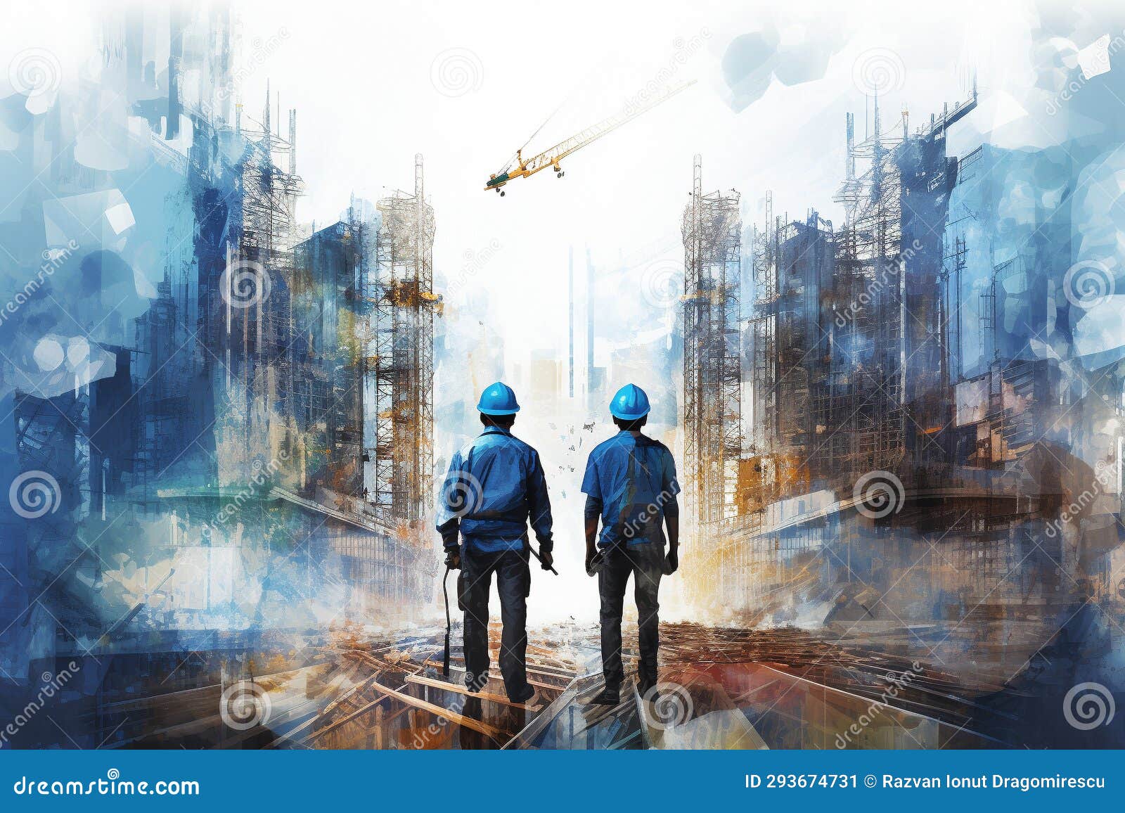 Artistic Creative Background Illustration Featuring Construction ...