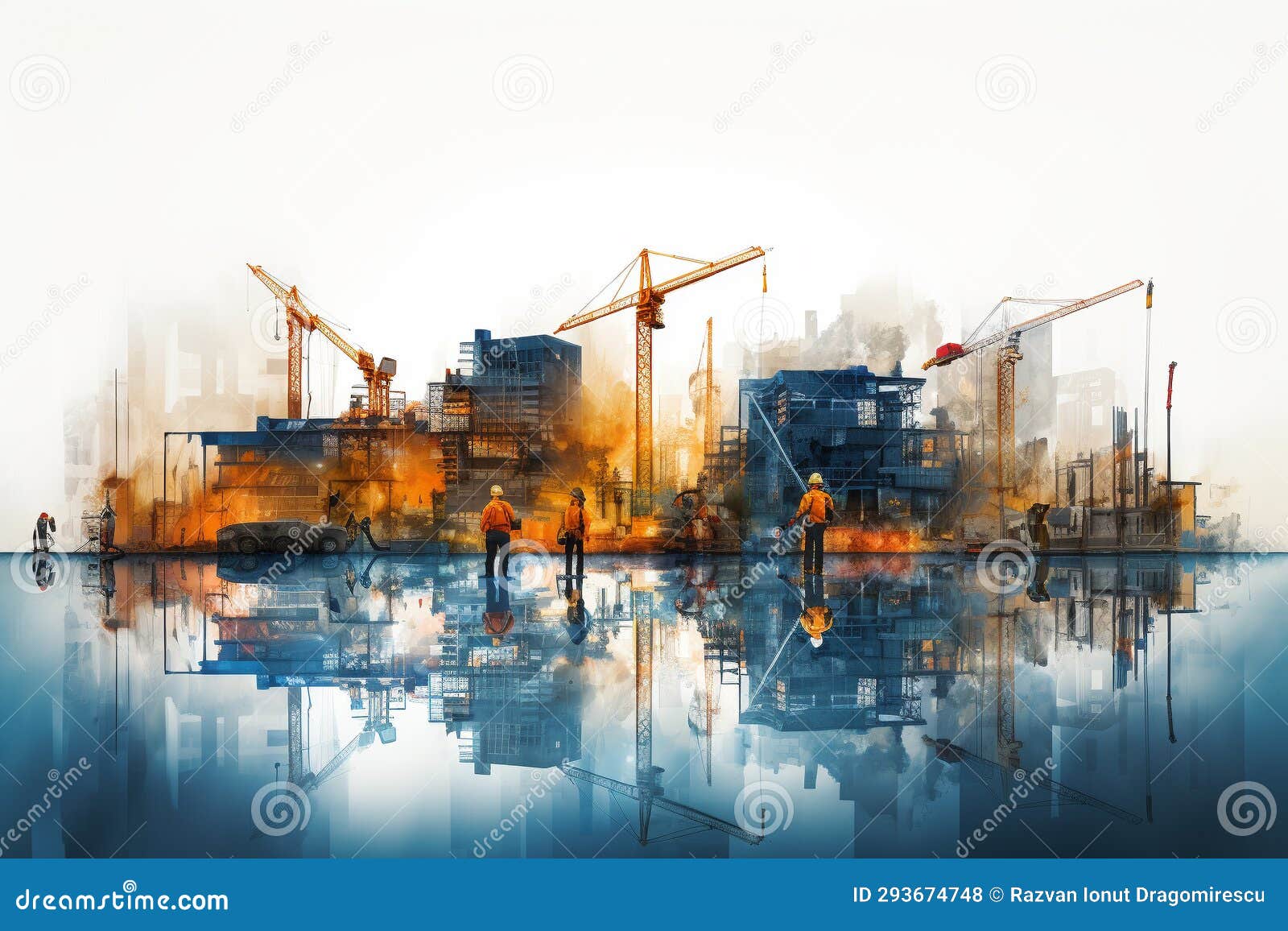 Artistic Creative Background Illustration Featuring Construction ...