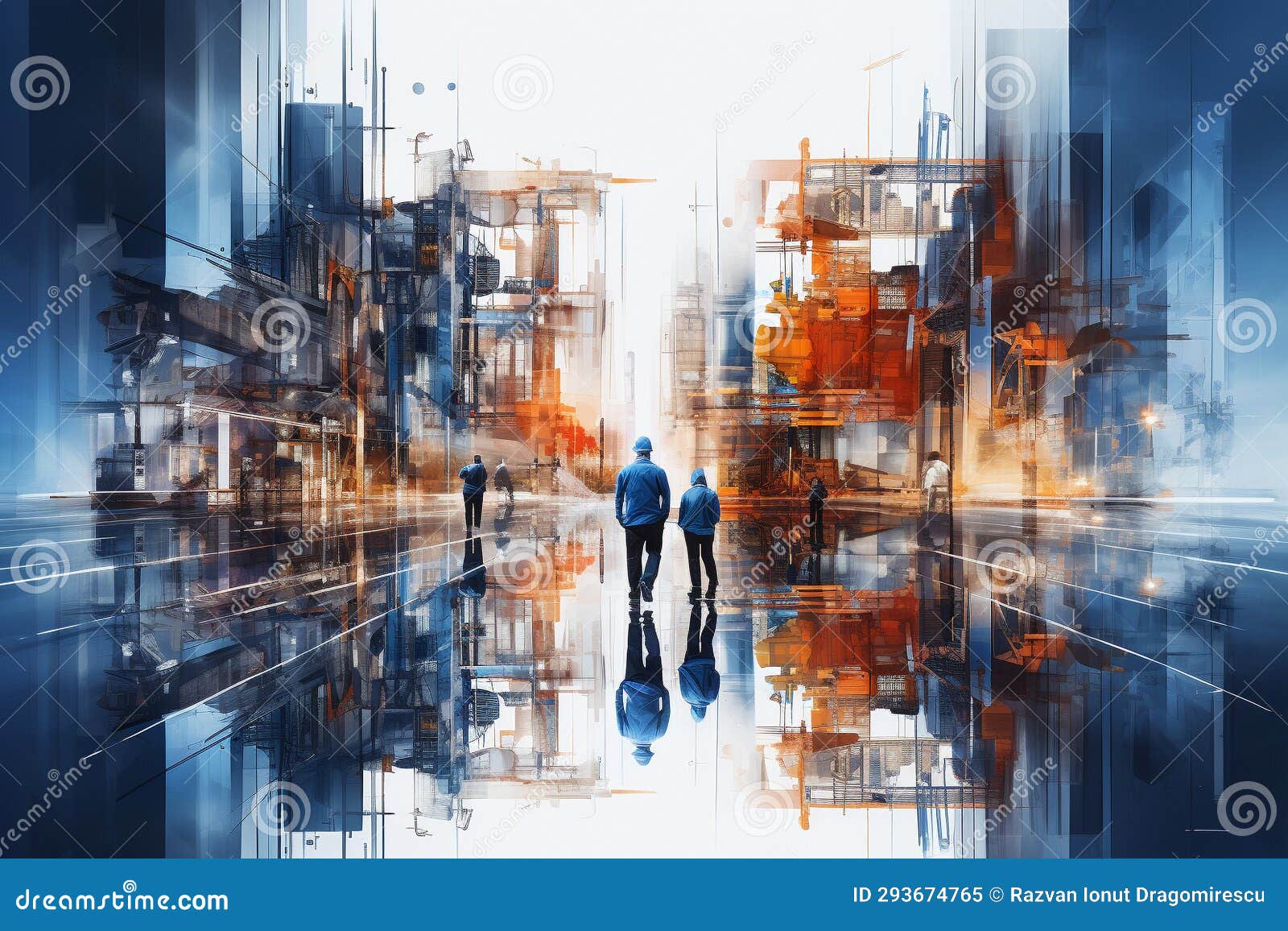 Artistic Creative Background Illustration Featuring Construction ...