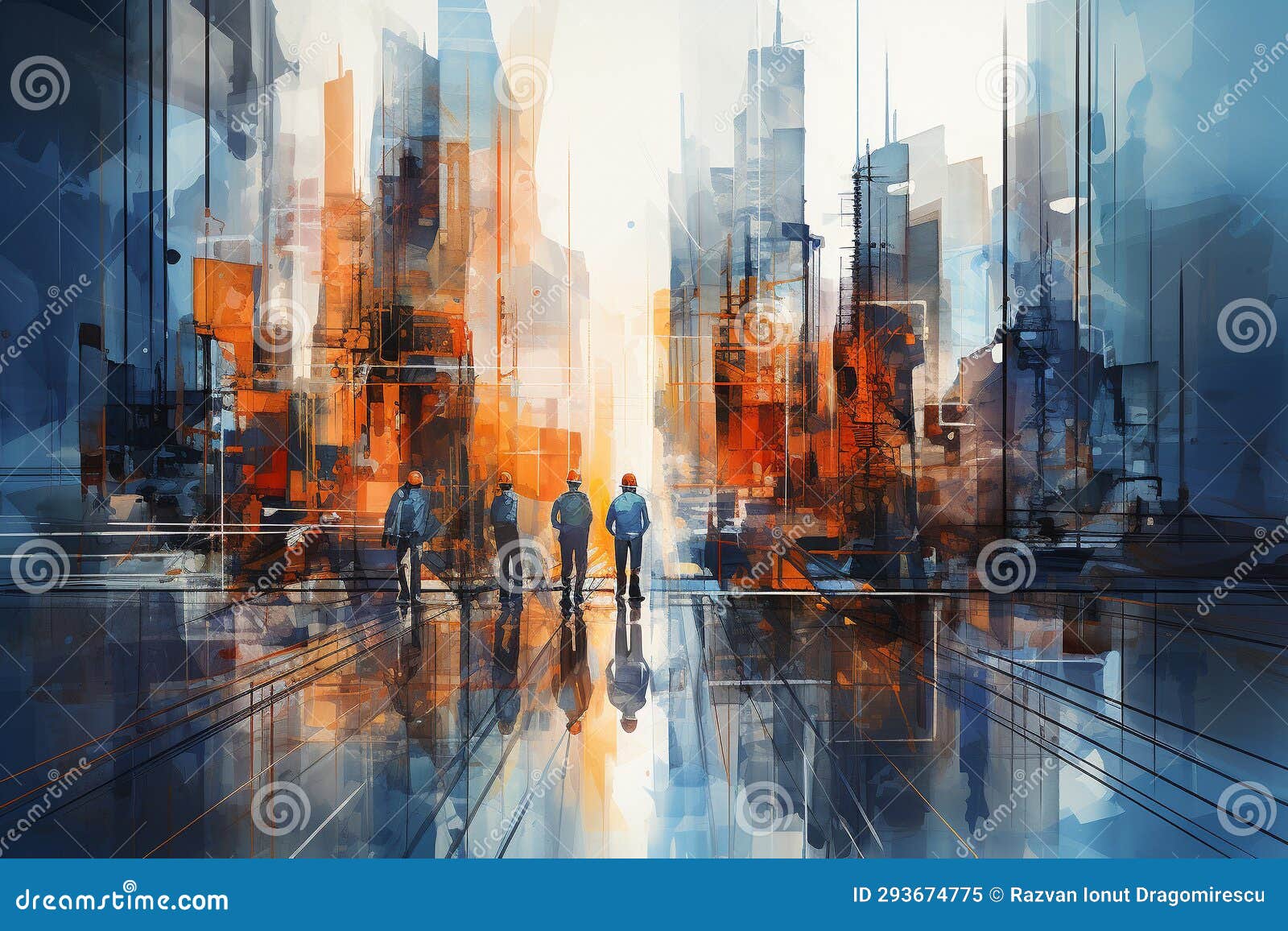 Artistic Creative Background Illustration Featuring Construction ...