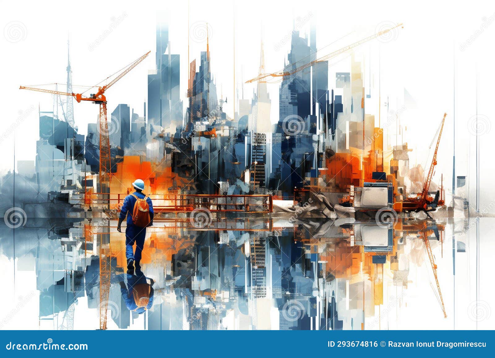 Artistic Creative Background Illustration Featuring Construction ...