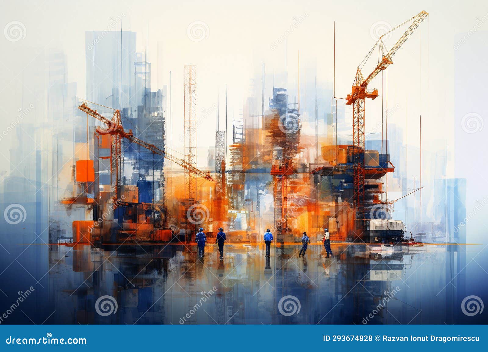 Artistic Creative Background Illustration Featuring Construction ...
