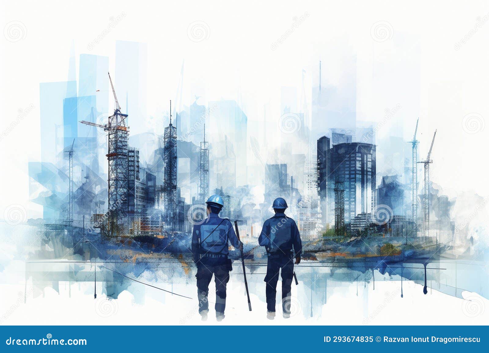 Artistic Creative Background Illustration Featuring Construction ...