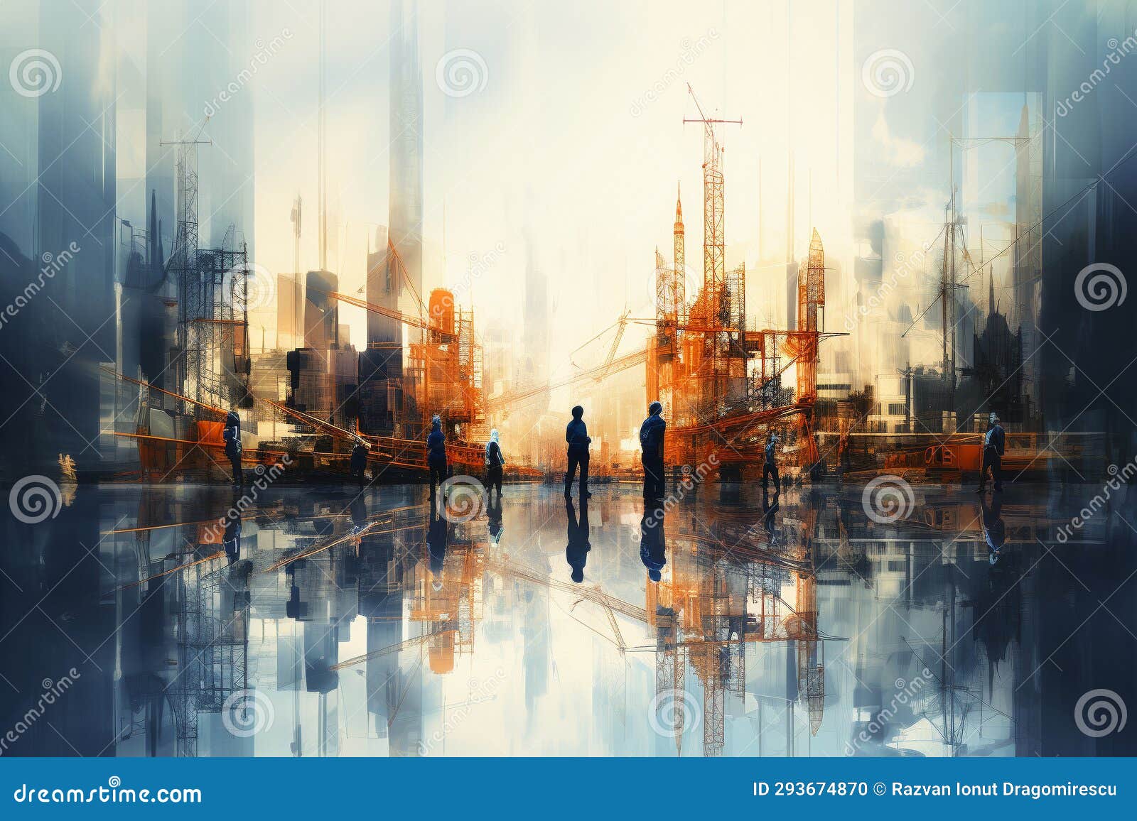Artistic Creative Background Illustration Featuring Construction ...