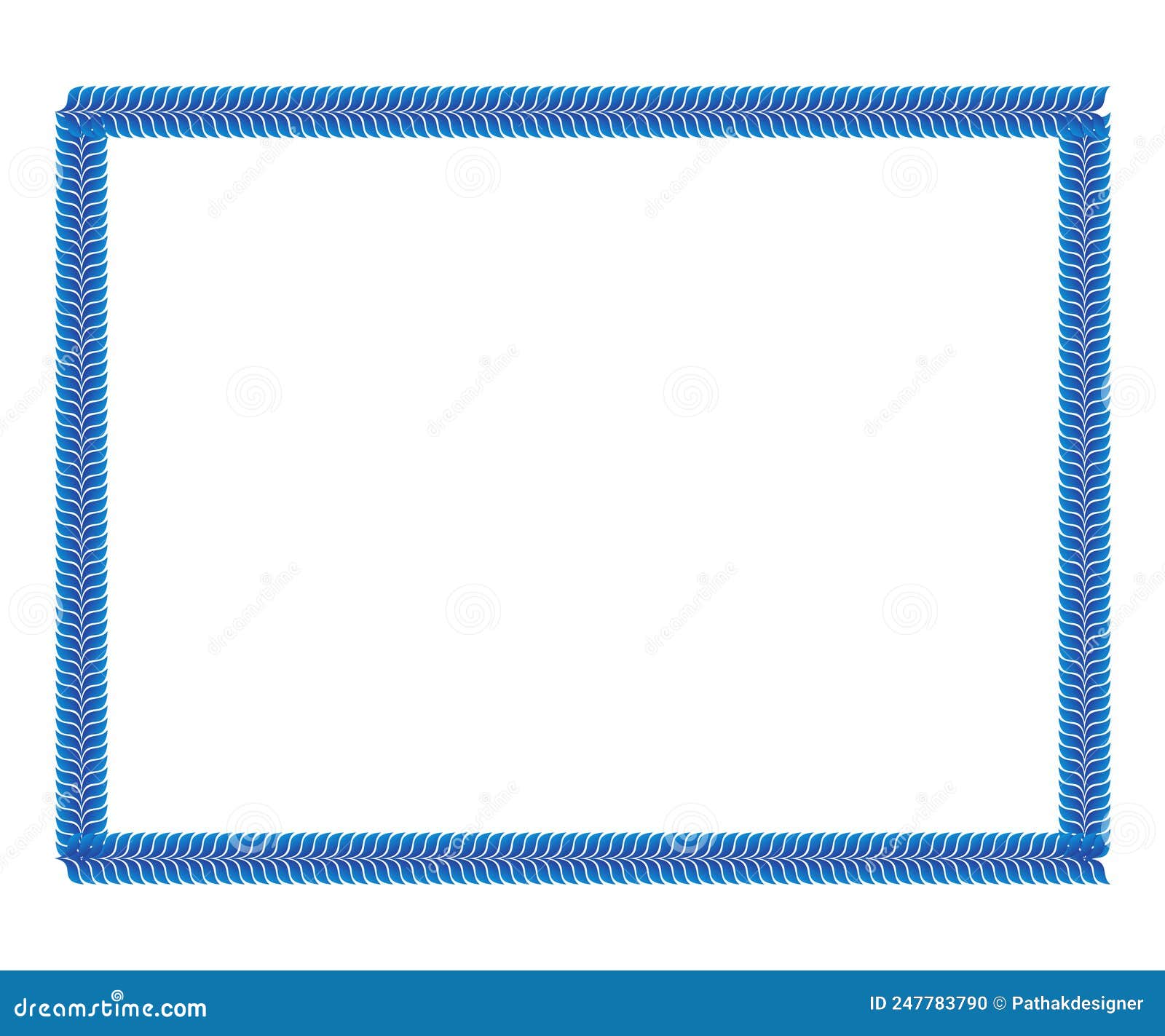 Artistic Creative Blue Leaf Border Stock Vector - Illustration of ...