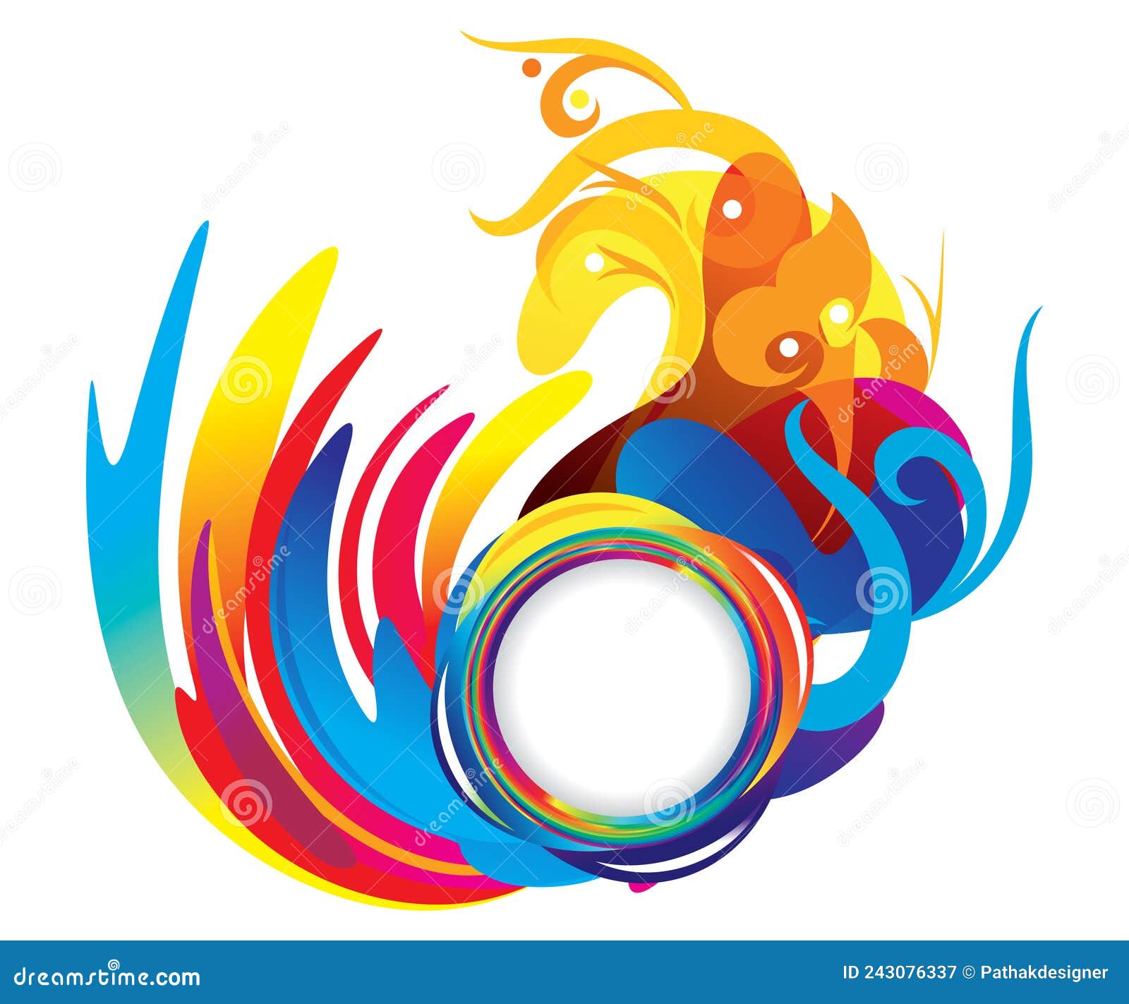 Artistic Creative Colorful Circle Explode Stock Vector - Illustration ...