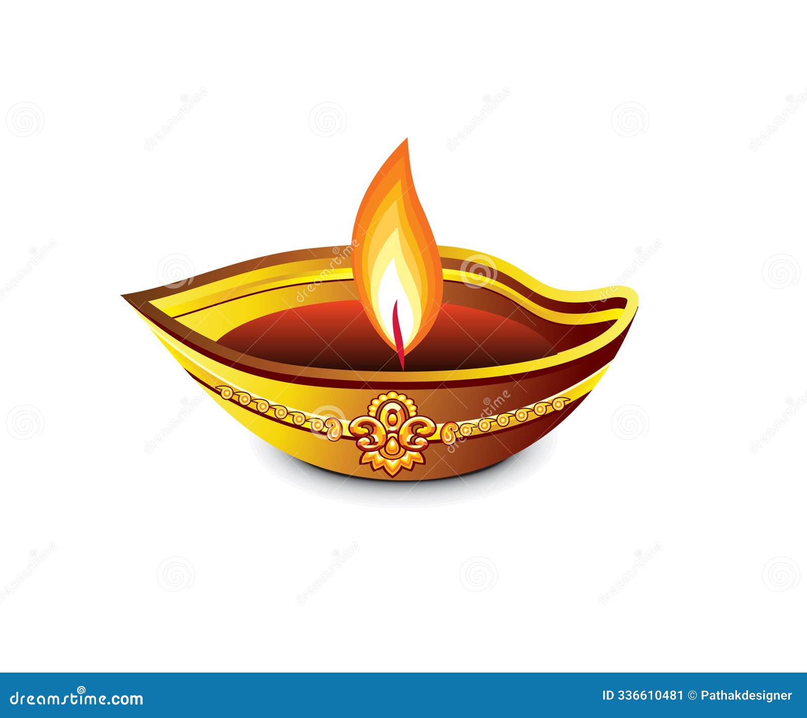 Artistic Creative Golden Deepak Stock Illustration - Illustration of ...