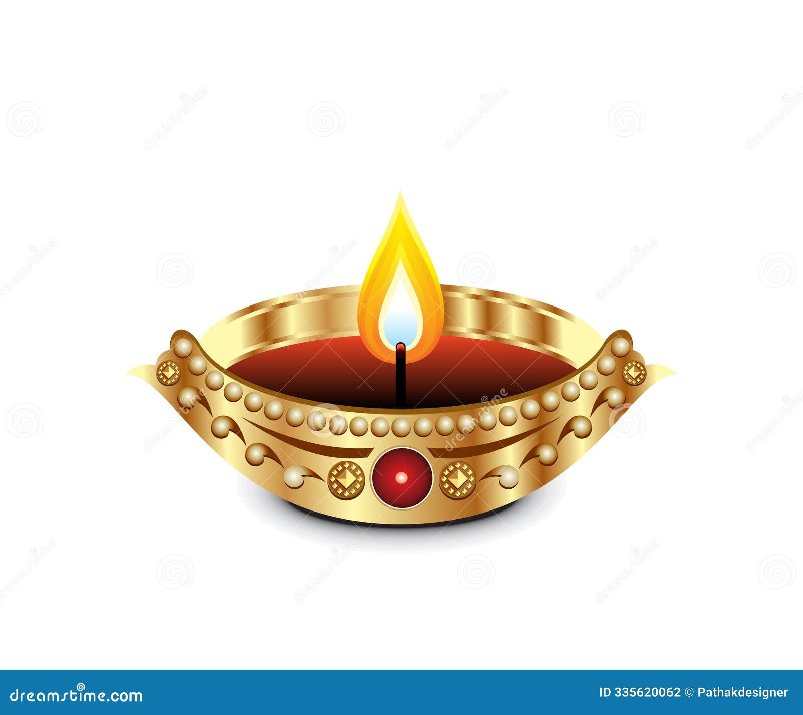 Artistic Creative Golden Deepak Stock Illustration - Illustration of ...