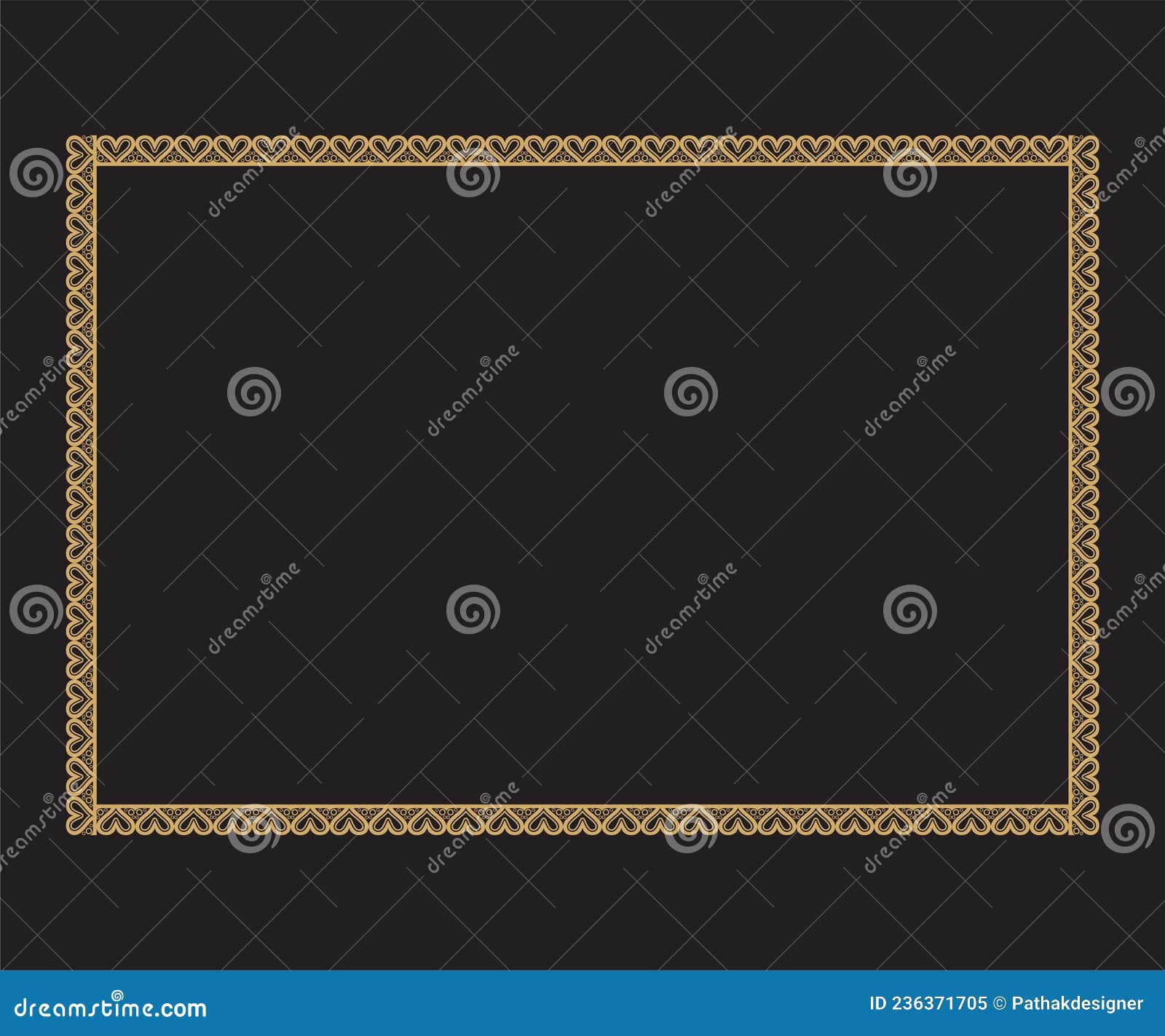 Artistic Creative Golden Heart Border Stock Vector - Illustration of ...