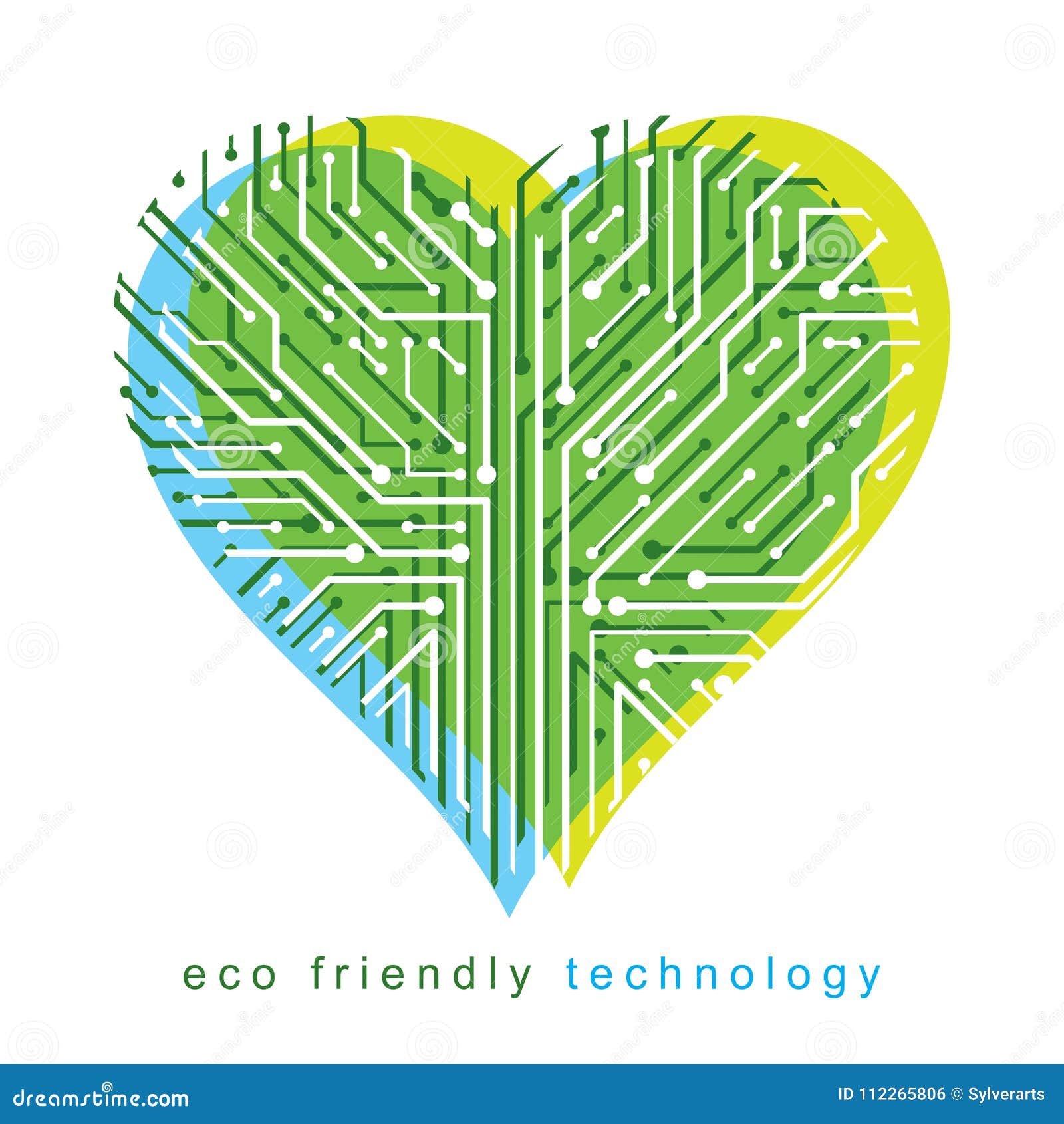 Artistic Creative Illustration of Vector Heart Created in Techno Stock ...