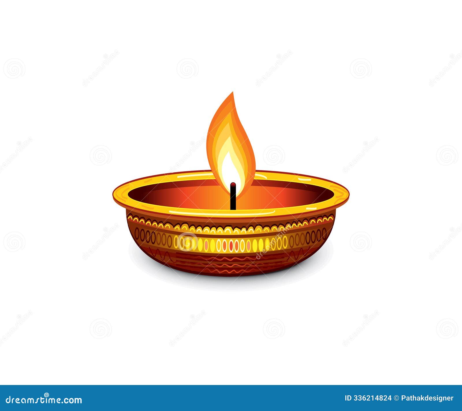 Artistic Creative Red Diwali Deepak Stock Illustration - Illustration ...