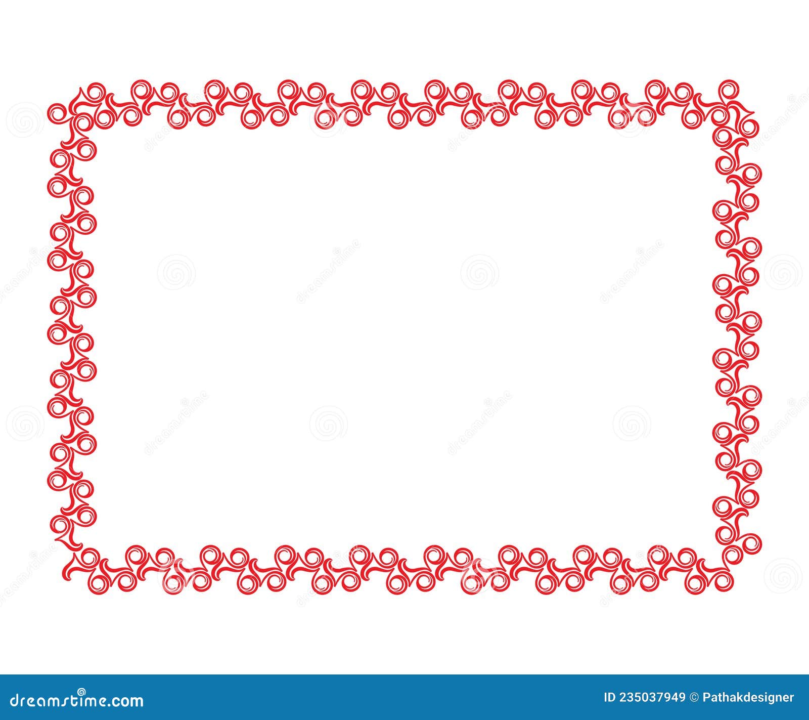 Artistic Creative Red Floral Border Stock Vector - Illustration of ...