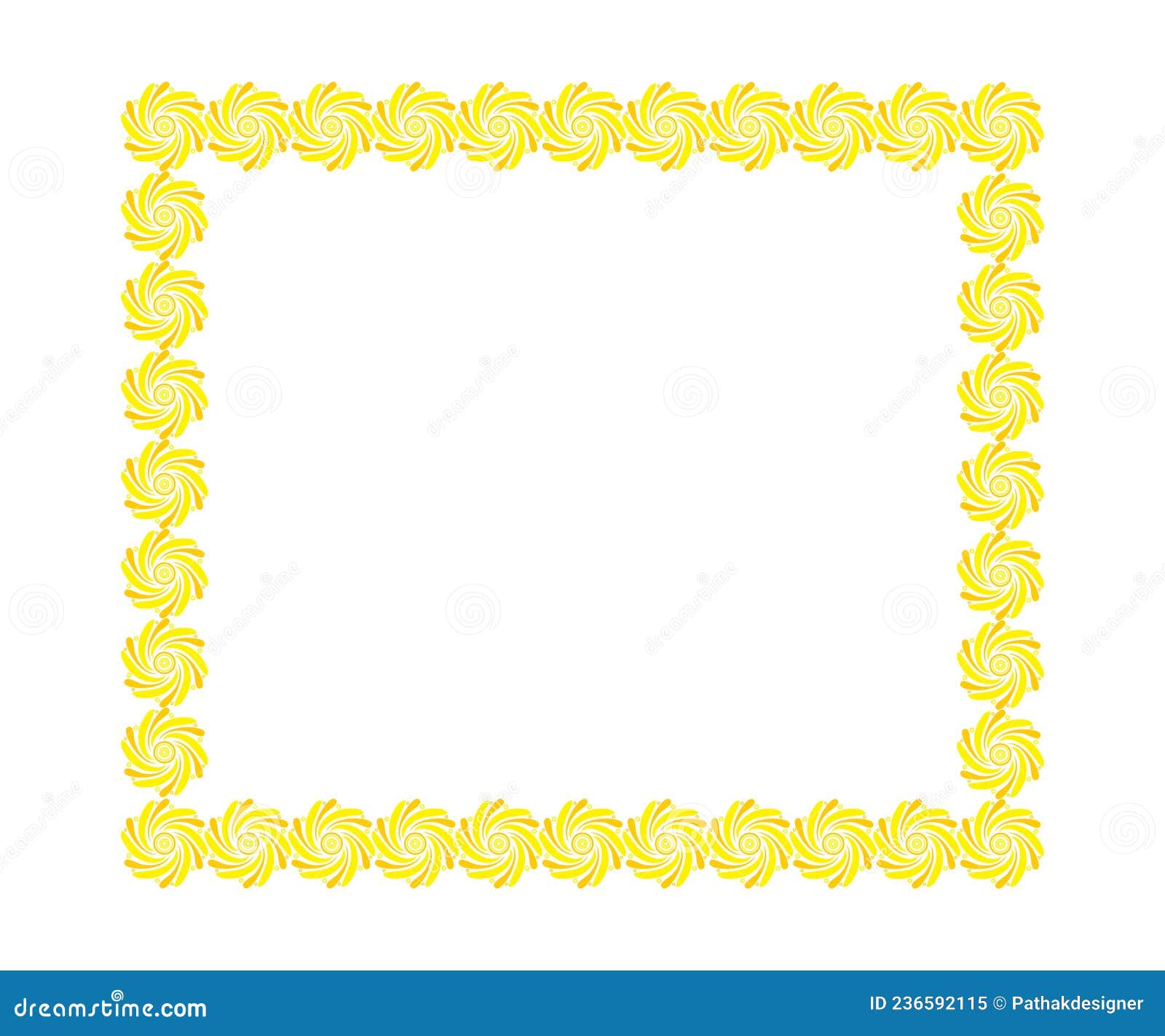 Artistic Creative Yellow Floral Border Stock Vector - Illustration of ...