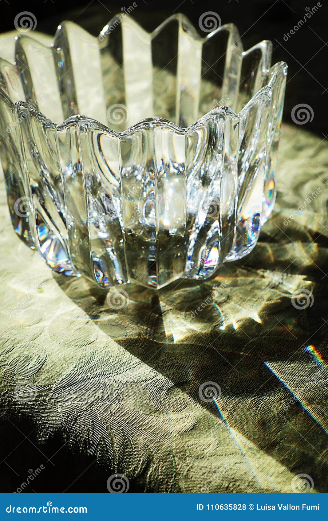 Artistic Crystal Bowl in Back Light Diffracting Light Stock Photo ...
