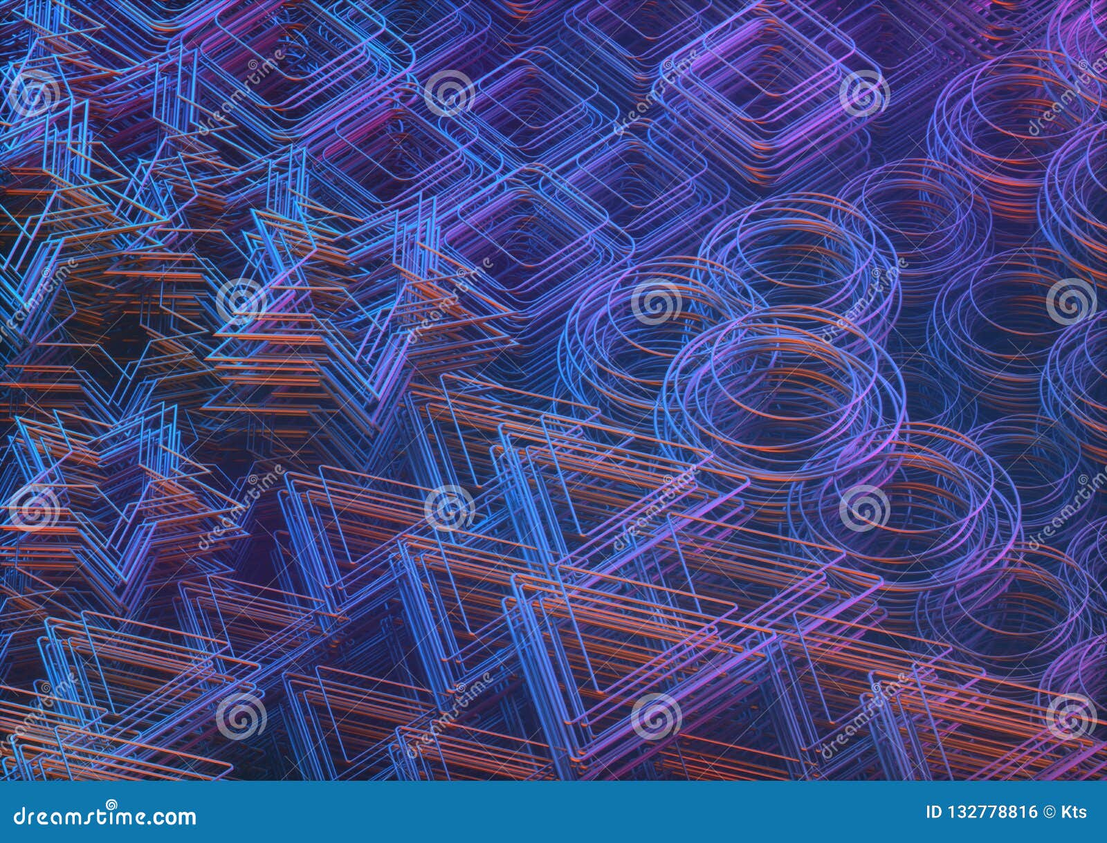 Artistic 3D Abstract Colored Structure Stock Illustration ...