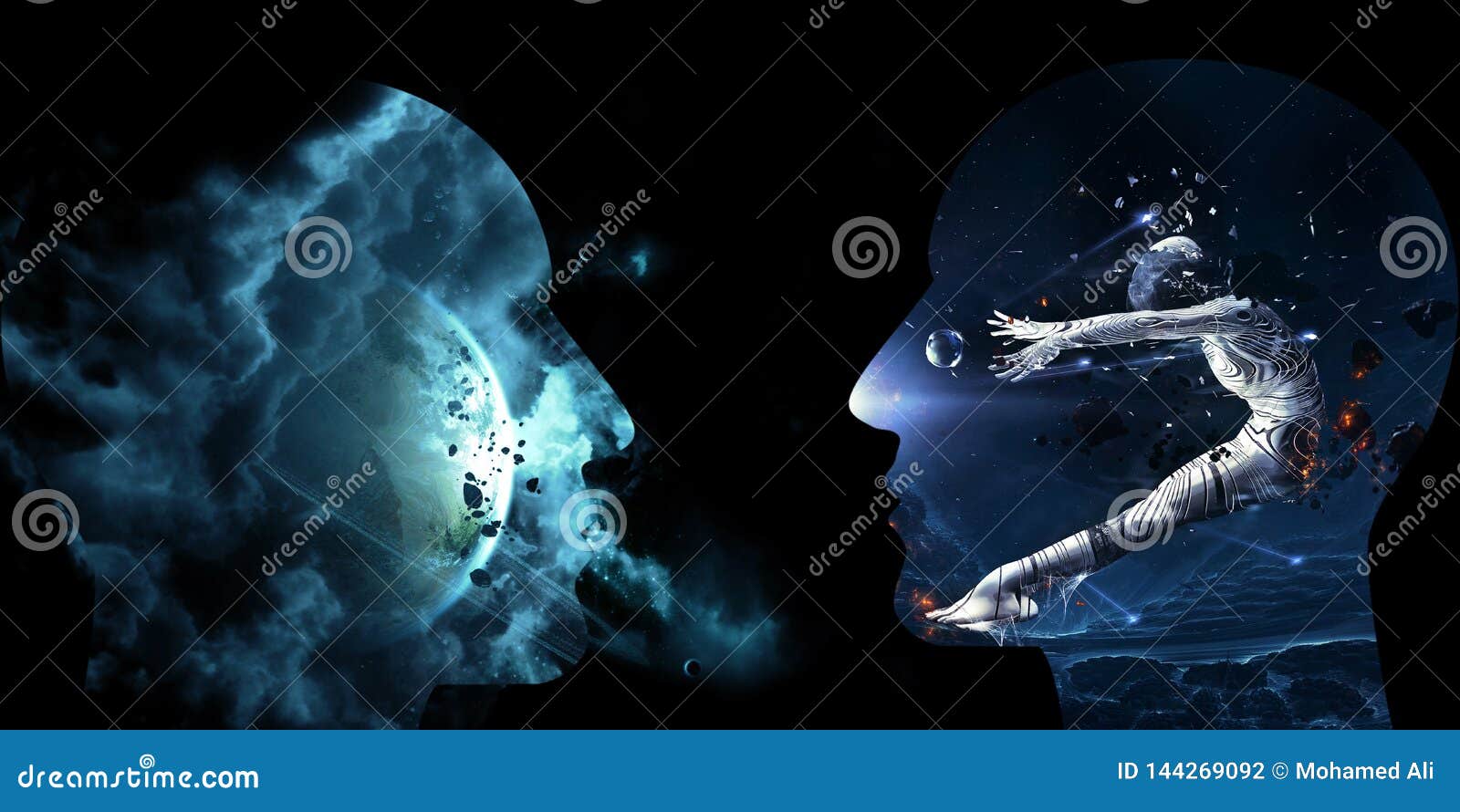 Artistic 3d Computer Generated Illustration of a Galactic Abstract ...