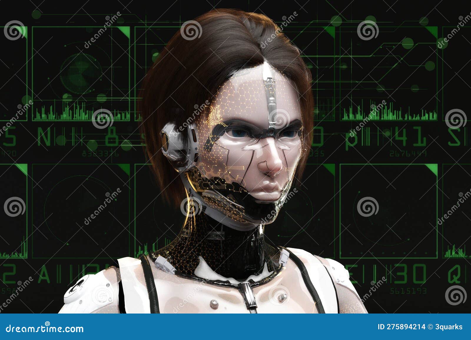 3D Illustration of a Cyborg with Artificial Intelligence Stock ... 3D Illustration of a Cyborg with Artificial Intelligence Stock ...