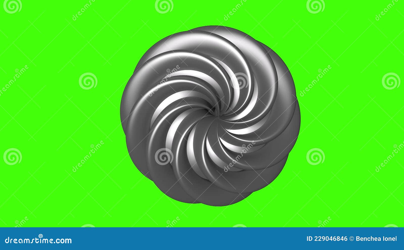Artistic 3d Object Rotating Looping Animation On Green Screen Chroma Key Element Stock Footage